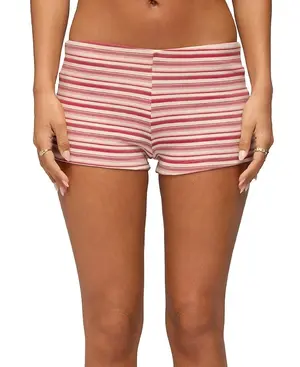 EDIKTED Noelia Striped Micro Shorts