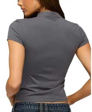EDIKTED Magnus High Neck Keyhole Top