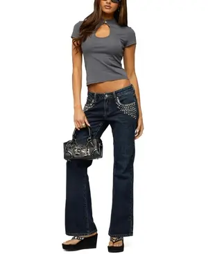 EDIKTED Magnus High Neck Keyhole Top