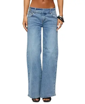EDIKTED Dale Low Rise Straight Leg Stretchy Jeans