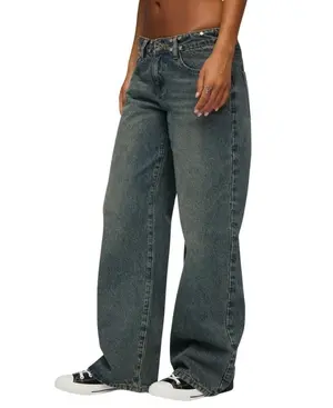 EDIKTED Nyc Studded Low Rise Baggy Jeans