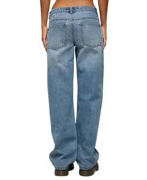 EDIKTED Juju Distressed Low Rise Baggy Jeans