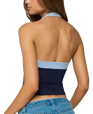 EDIKTED Tanna Contrast Halter Top