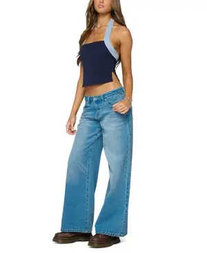 EDIKTED Tanna Contrast Halter Top