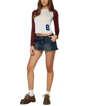 EDIKTED Adania Denim Mini Skort