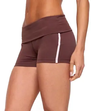 EDIKTED Ambar Contrast Stripe Shorts - Brown
