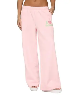 EDIKTED I Heart Matcha Sweatpants - Light-pink