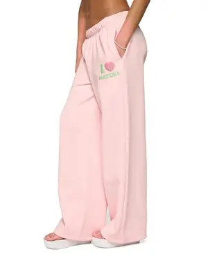 EDIKTED I Heart Matcha Sweatpants - Light-pink