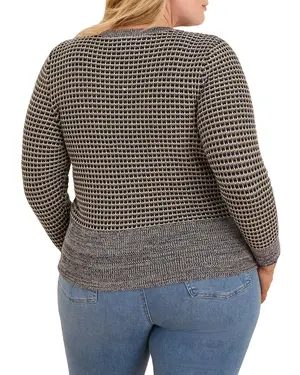 NIC+ZOE Marled Tuck Sweater