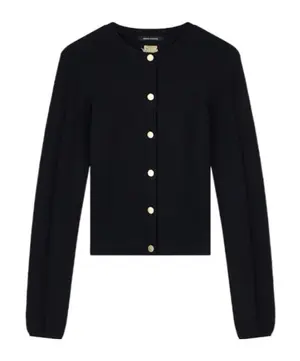 Armani Exchange Regular Fit Cardigan Knitted Recycled Viscose And Nylon - Black