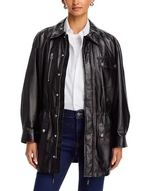 FRAME The Paper Leather Safari Jacket