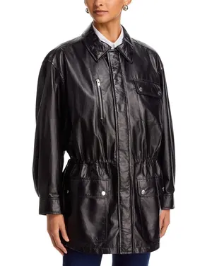 FRAME The Paper Leather Safari Jacket