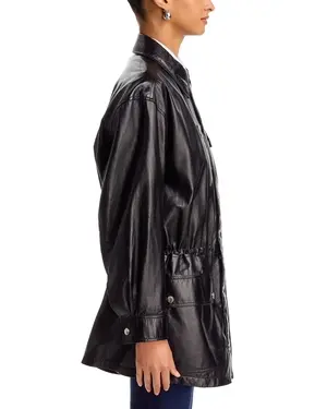FRAME The Paper Leather Safari Jacket