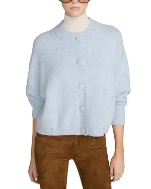 FRAME The Lightweight Fleck Cashmere Cardigan - Light Blue