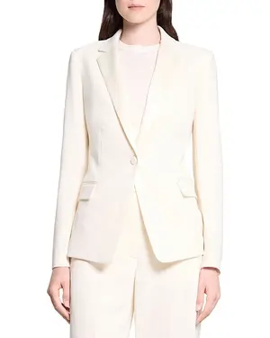 Theory Slim Fit Tuxedo Jacket In Admiral Crepe - Rice