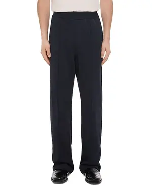 Helmut Lang Relaxed Fit Compact French Terry Logo Sweatpants - Navy