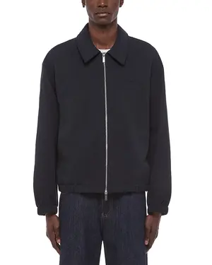 Helmut Lang Relaxed Fit Compact French Terry Zip Jacket - Navy