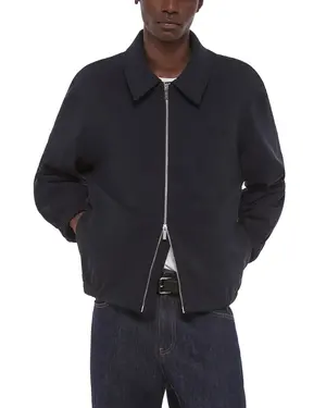 Helmut Lang Relaxed Fit Compact French Terry Zip Jacket - Navy
