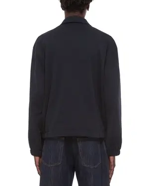 Helmut Lang Relaxed Fit Compact French Terry Zip Jacket - Navy