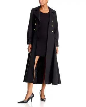 Alice + Olivia Ellie Godet Double Breasted Trench Coat