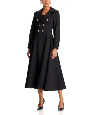 Alice + Olivia Ellie Godet Double Breasted Trench Coat