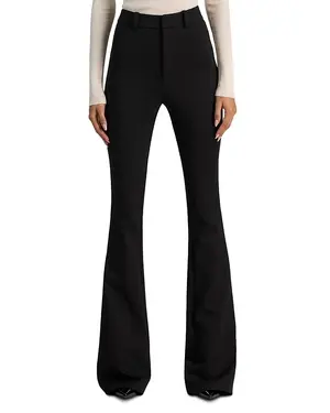 Alice + Olivia Kerry Ultra High Rise Skinny Bootcut Trousers - Black