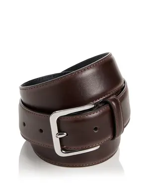 Vince Stitched Leather Belt - Brown