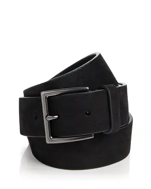 Vince Burnished Leather Belt - Black
