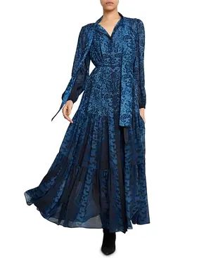 Kobi Halperin Oak Belted Tiered Shirtdress
