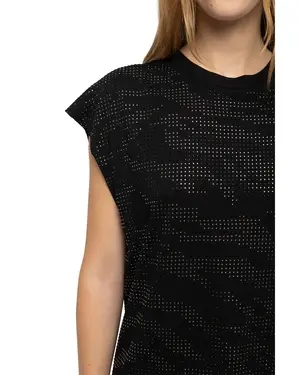 Zadig&Voltaire Cloe Cotton Embellished Zebra Motif Top