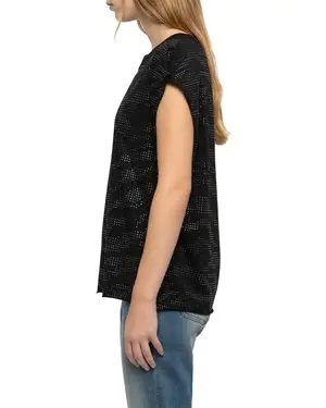 Zadig&Voltaire Cloe Cotton Embellished Zebra Motif Top