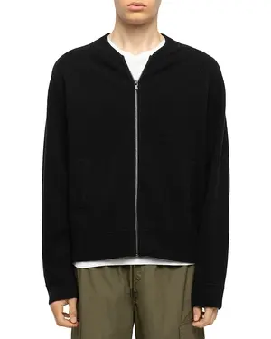 Zadig&Voltaire Gweno Wool & Cashmere Zip Bomber Sweater Black