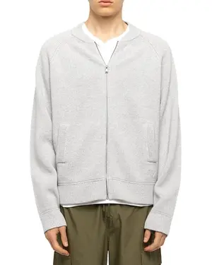 Zadig&Voltaire Gweno Wool & Cashmere Zip Bomber Sweater - Gris Chine