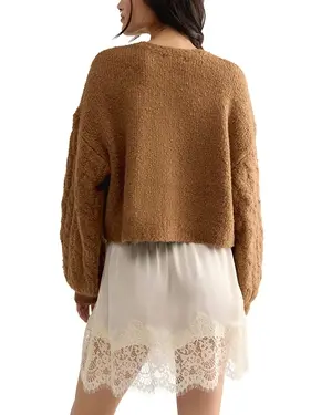 Free People Thistle Button Front Cardigan Sweater - Macadmia