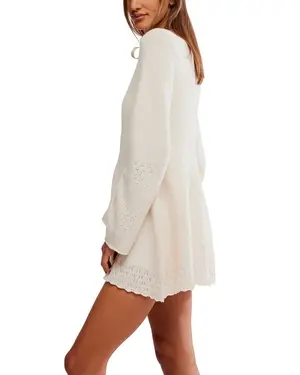 Free People Bali Old Flame Sweater Dress - Ivory