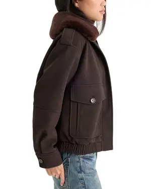 Good American The Better Than Leather Faux Leather Bomber Jacket