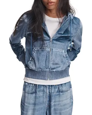 Rag & Bone Rb Miramar Velvet Zip Hoodie - Sutton