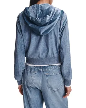 Rag & Bone Rb Miramar Velvet Zip Hoodie - Sutton