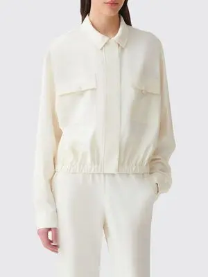Fabiana Filippi Bomber Jacket In Viscose Blend With Shirt Collar And Patch Pockets