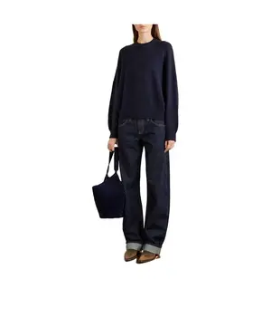 Khaite Solid Suede Shoulder Bag