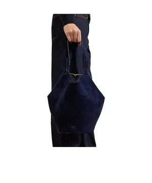 Khaite Solid Suede Shoulder Bag