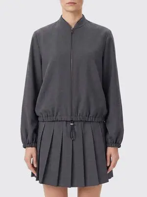 Fabiana Filippi Wool Blend Bomber Jacket With Zip Closure And Elasticated Hem
