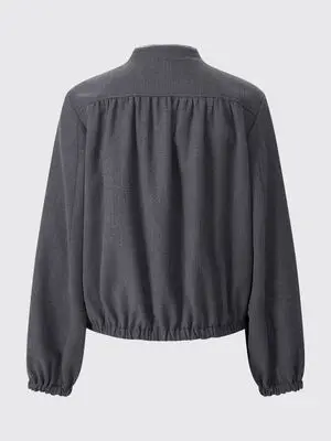 Fabiana Filippi Wool Blend Bomber Jacket With Zip Closure And Elasticated Hem