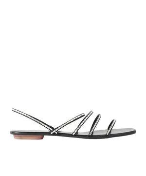 AQUAZZURA Crystal-embellished Grosgrain Slingback Sandals