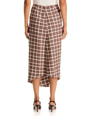 WAYF Laurel Cotton Gathered Midi Skirt