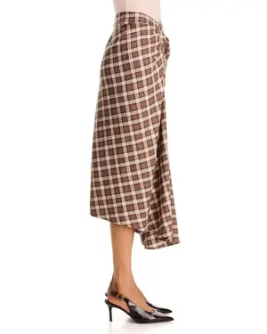 WAYF Laurel Cotton Gathered Midi Skirt