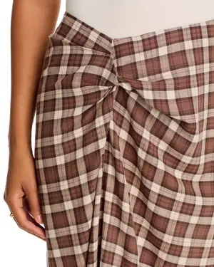 WAYF Laurel Cotton Gathered Midi Skirt