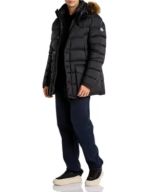 Moncler Clunye Hooded Stand Collar Down Parka