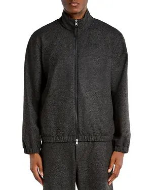 Moncler Elastic Hem Zip Cardigan Sweater