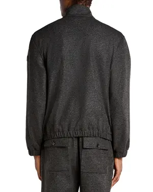 Moncler Elastic Hem Zip Cardigan Sweater